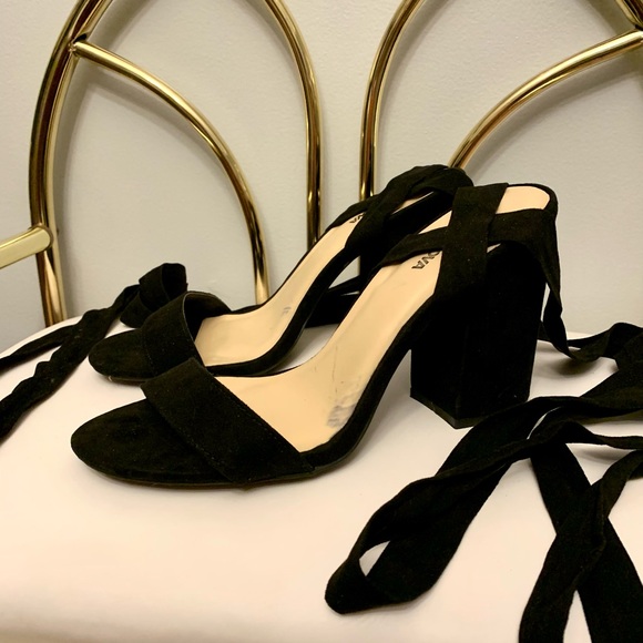 Fashion Nova | Shoes | Fashion Nova Lace Up Ribbon Heels | Poshmark